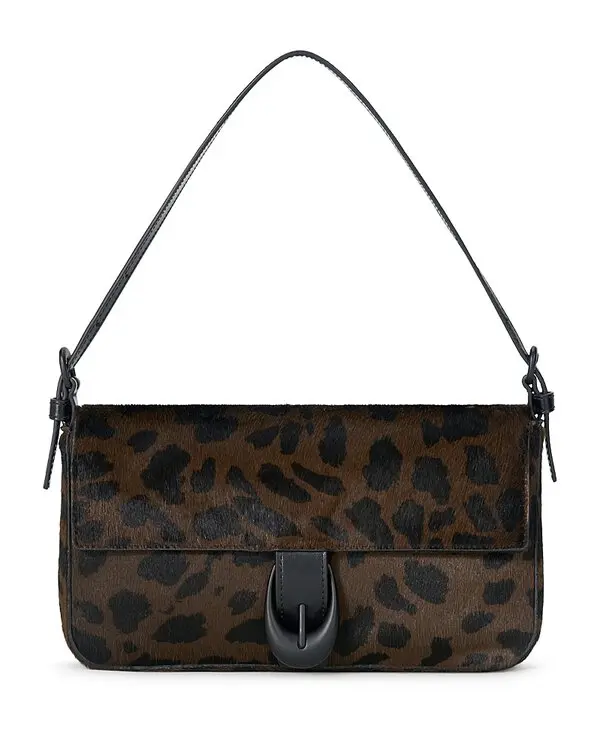 Staud Harlow Print Calf Hair Shoulder Bag - Leopard