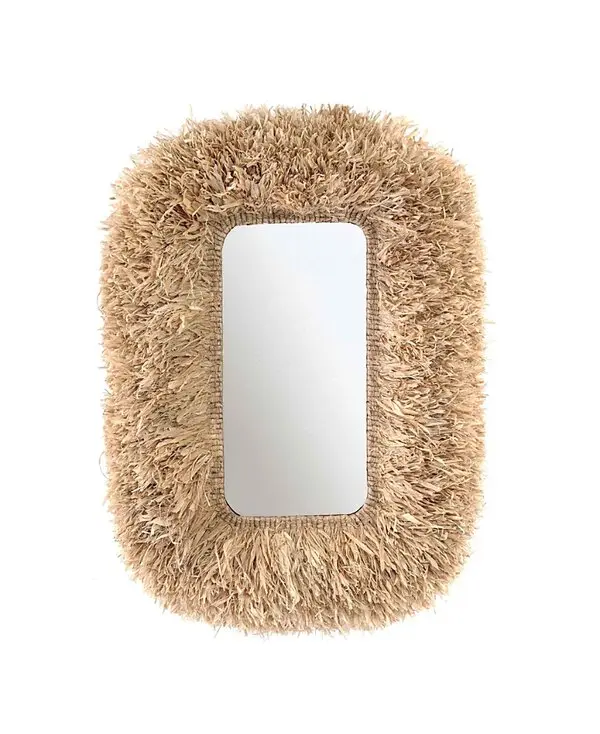 TOV FURNITURE Palm Sisal Rectangular Wall Mirror - Natural
