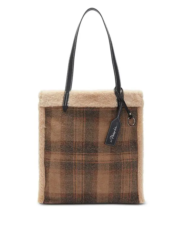 3.1 Phillip Lim Wool Flannel Slim Tote - Brown Multi