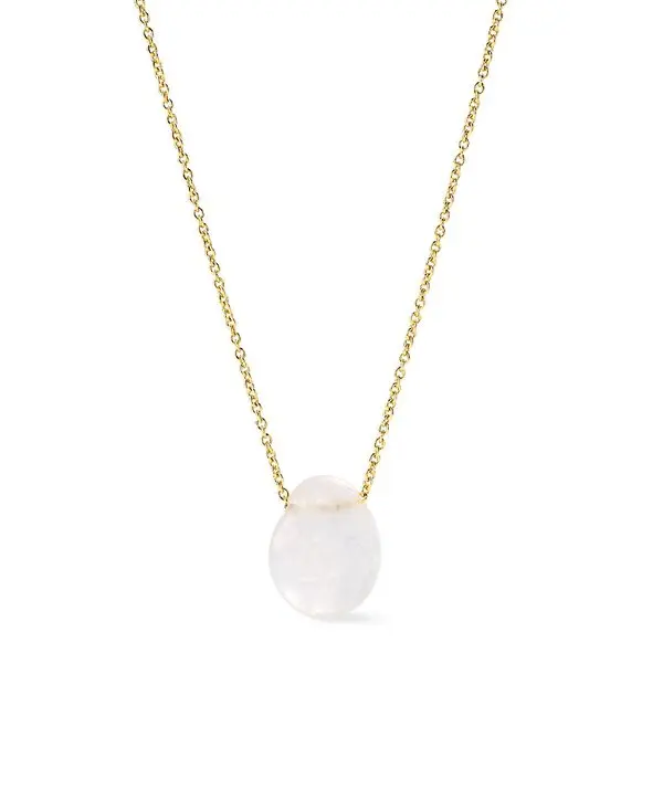 ANA LUISA Plated Pebble Pendant Necklace - White