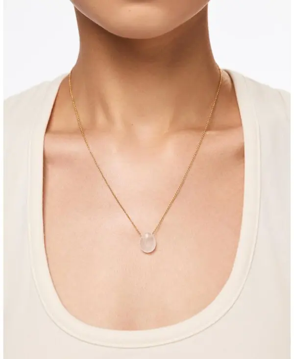ANA LUISA Plated Pebble Pendant Necklace - White