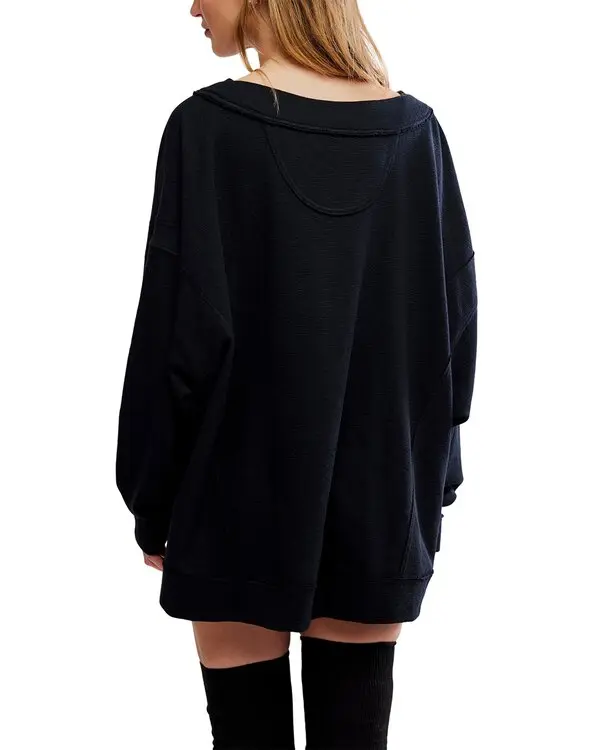 Free People Staycation Pullover Top - Black