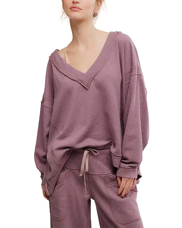 Free People Staycation Pullover Top - Elderberry Tea