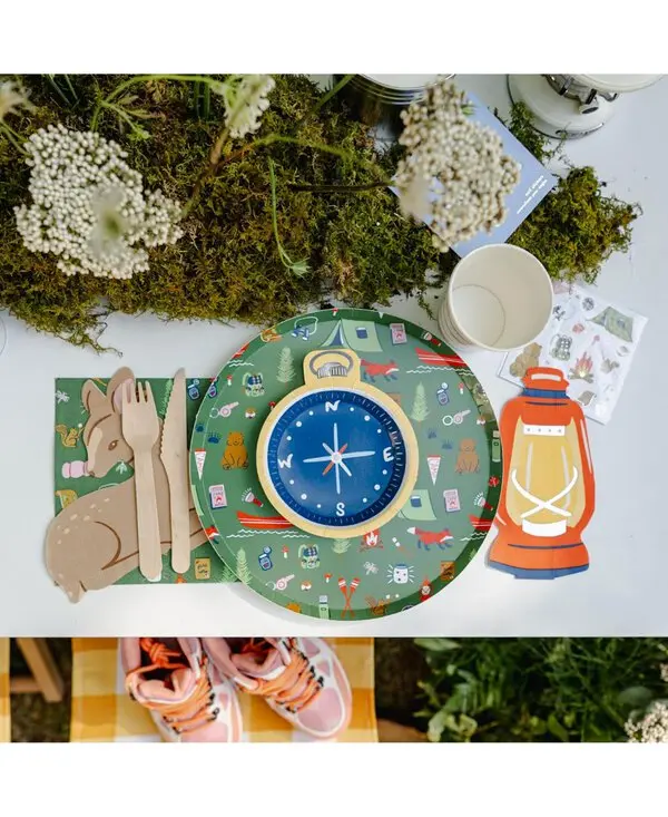 JOLLITY & CO Camp Explorer Compass Small Paper Plates, Set Of 8