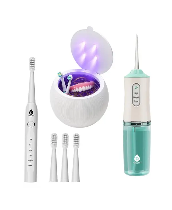 PURSONIC Complete Oral Care & Hygiene Bundle: Ultrasonic Cleaner Pod - White