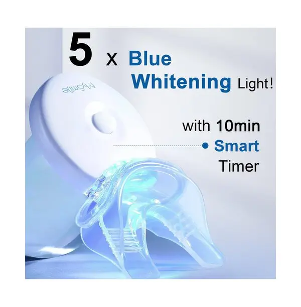 MYSMILE Teeth Whitening Kit With Led Light - White
