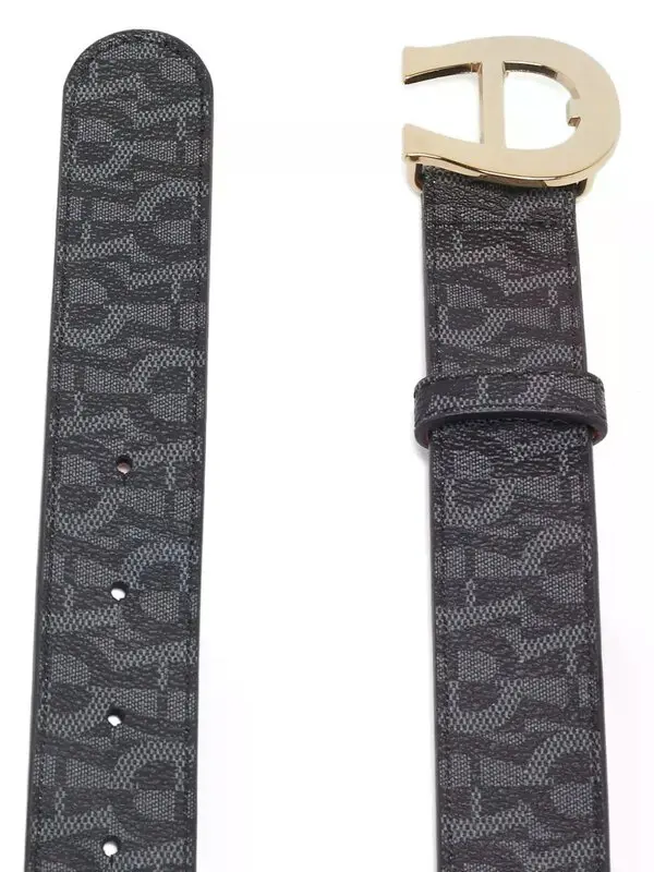 AIGNER Monogram Belt With Logo Buckle