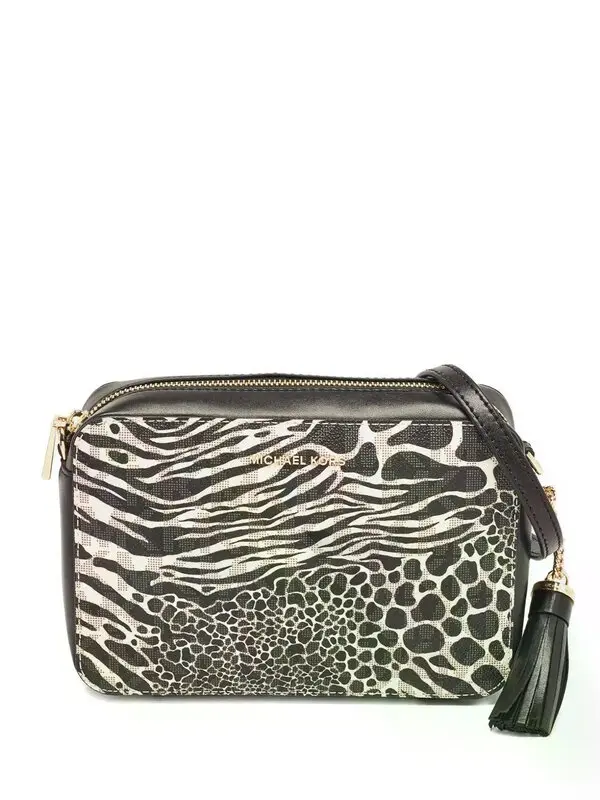 Michael Kors Animal-print Crossbody Bag - Black