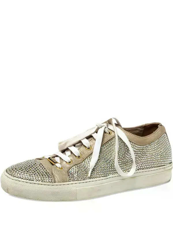 LE SILLA Crystal-embellished Leather Sneakers