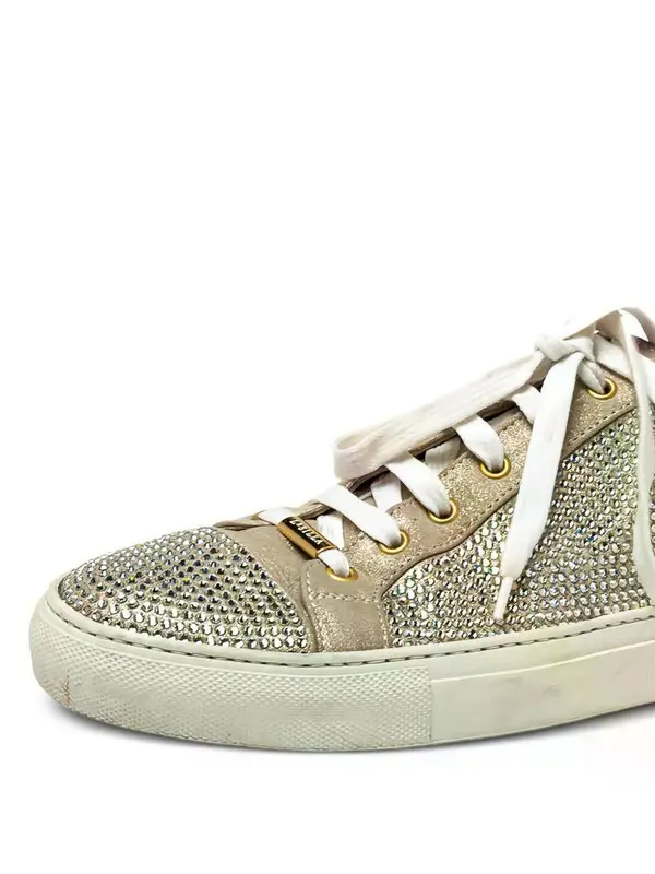 LE SILLA Crystal-embellished Leather Sneakers