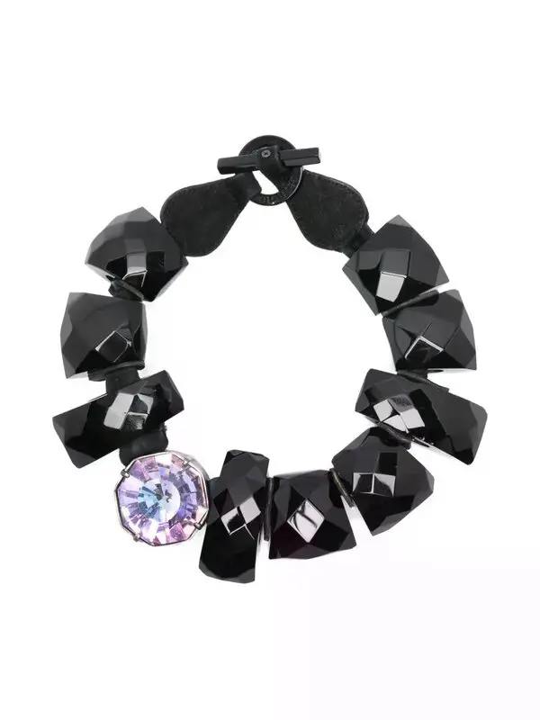 Giorgio Armani 2000s Faceted Necklace - Black