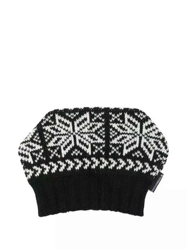 Dolce & Gabbana 2000s Patterned Beanie - Black