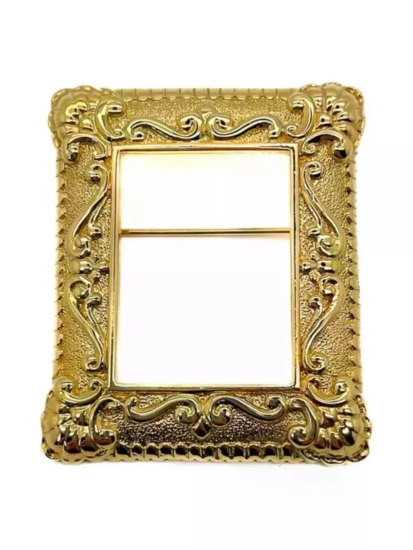 JENNIFER GIBSON JEWELLERY 1980s X Givenchy Picture Frame Brooch - Gold