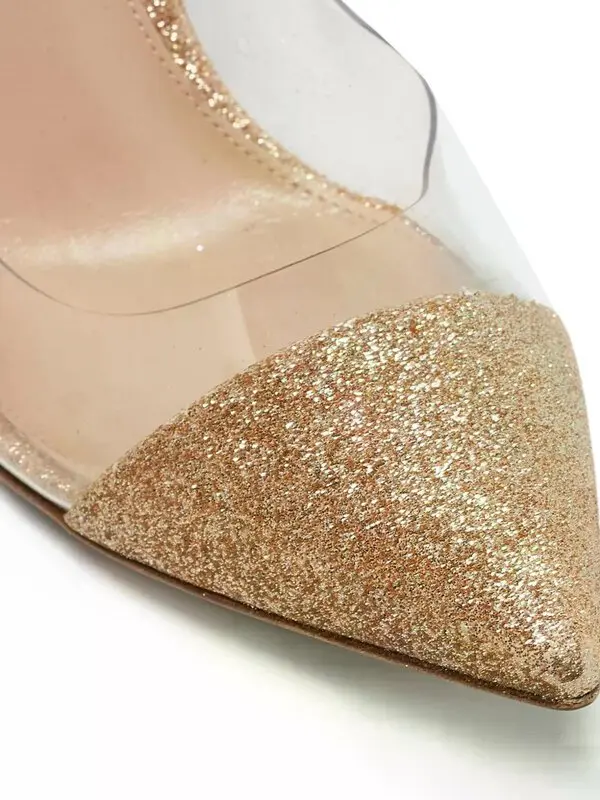 GIANVITO ROSSI 105mm Plexi Glittered Pointed-toe Heels