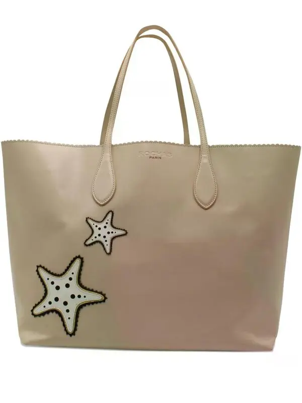 Rochas Leather Tote Bag - Neutrals