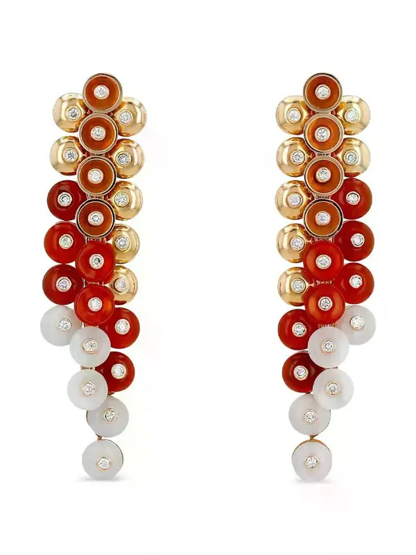 Van Cleef & Arpels 18k Rose Multi-stone Bouton D'or Earrings - Gold