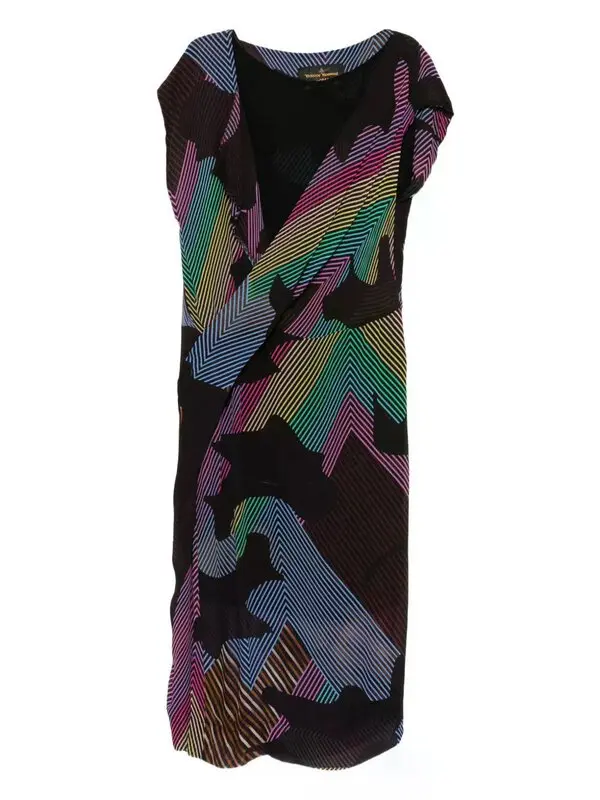VIVIENNE WESTWOOD 2017-2018 Geometric-pattern Wrap Dress