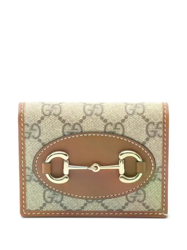 Gucci 2020s Horsebit 1955 Gg Supreme Wallet - Brown