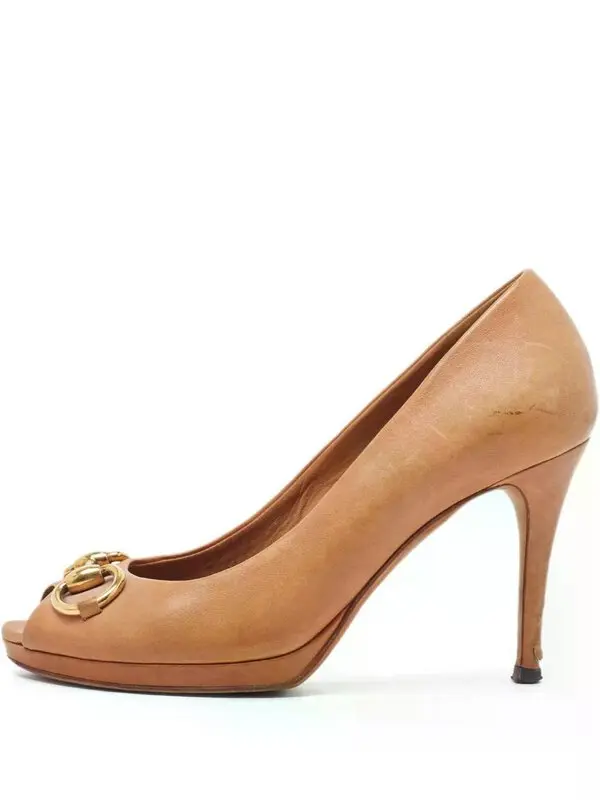 Gucci 120mm Leather Peep-toe Pumps