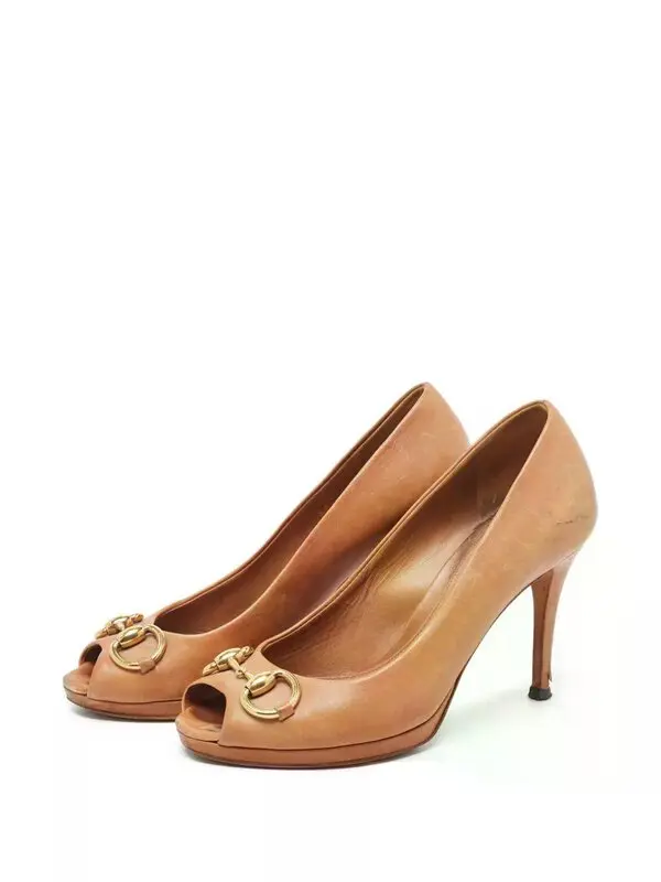 Gucci 120mm Leather Peep-toe Pumps