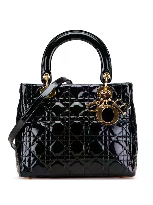 Dior 1997 Medium Lady Satchel - Black
