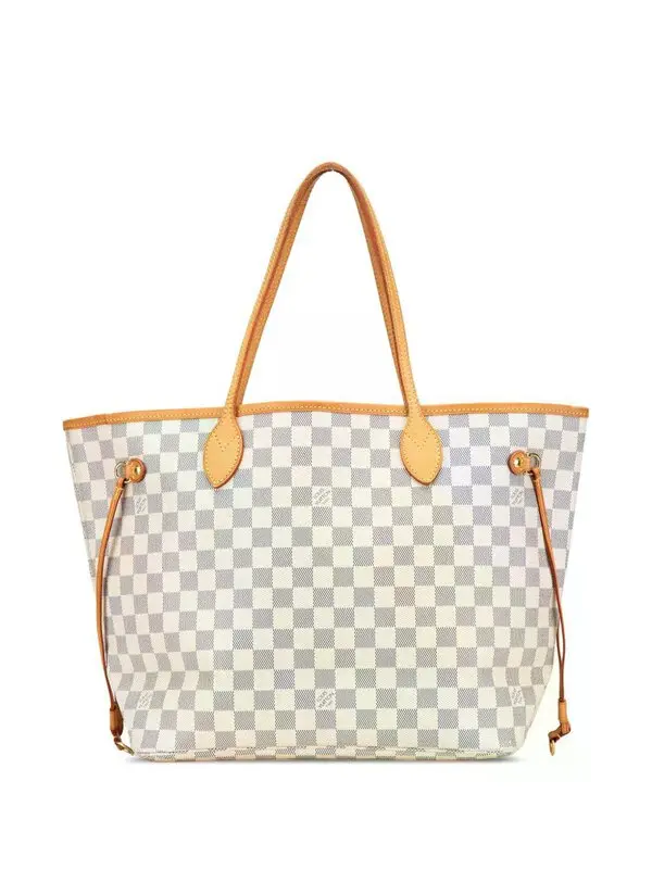 LOUIS VUITTON 2011 Damier Azur Neverfull Mm Tote Bag - White