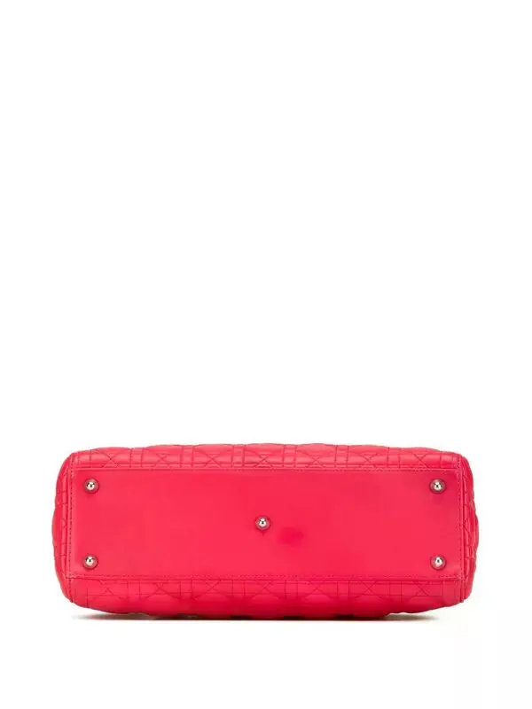 Dior 2013 Large Lambskin Cannage Lady Satchel - Pink