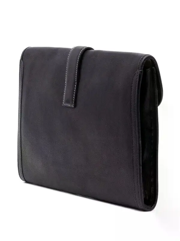 Hermès 2012 Evergrain Jige Pm Clutch Bag - Black