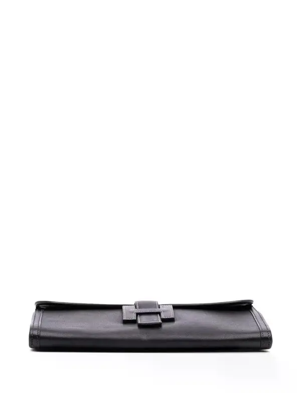 Hermès 2012 Evergrain Jige Pm Clutch Bag - Black