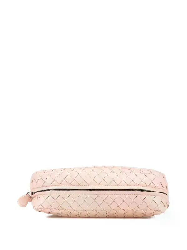 Bottega Veneta 2012-2024 Leather Intrecciato Chain Flap Crossbody Bag - Pink