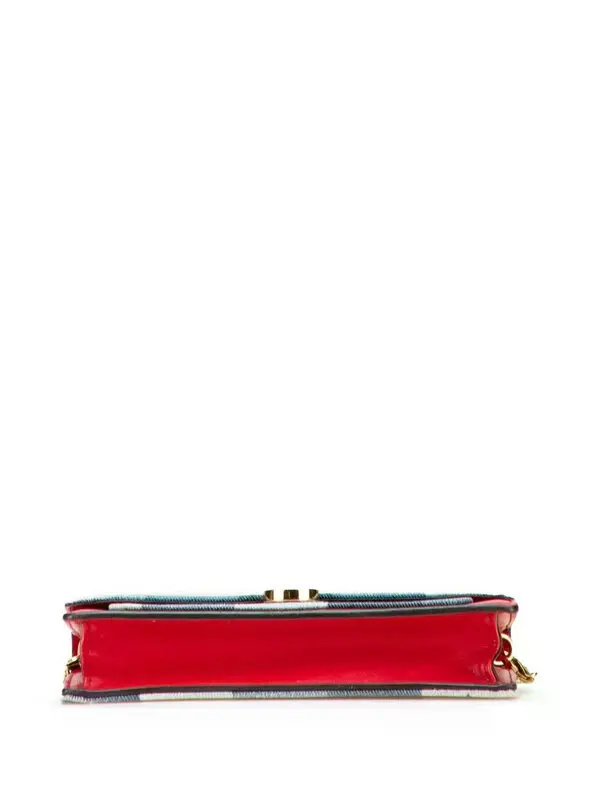 LOUIS VUITTON 2020 Monogram Denim Patchwork Fiore Chain Wallet