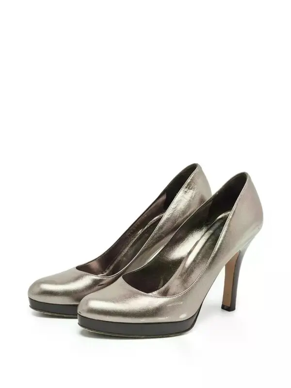 Gucci 100mm Metallic Leather Pumps