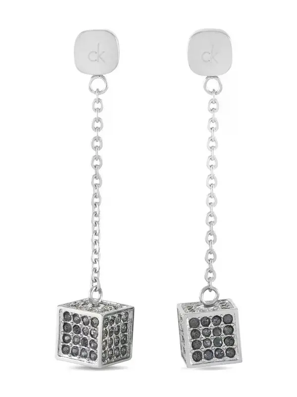 Calvin Klein Crystal-embellished Dangle Earrings - Silver