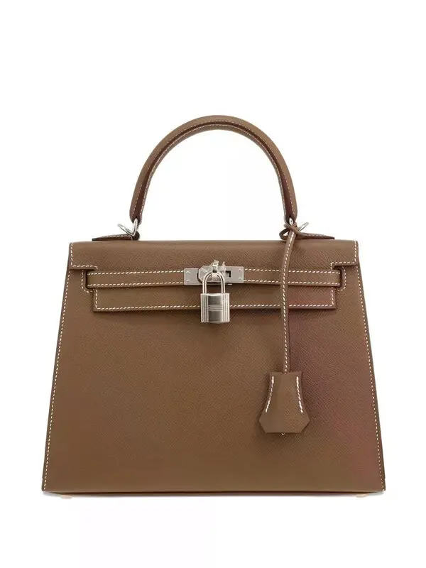 Hermès 2025 Kelly 25 Leather Tote - Brown