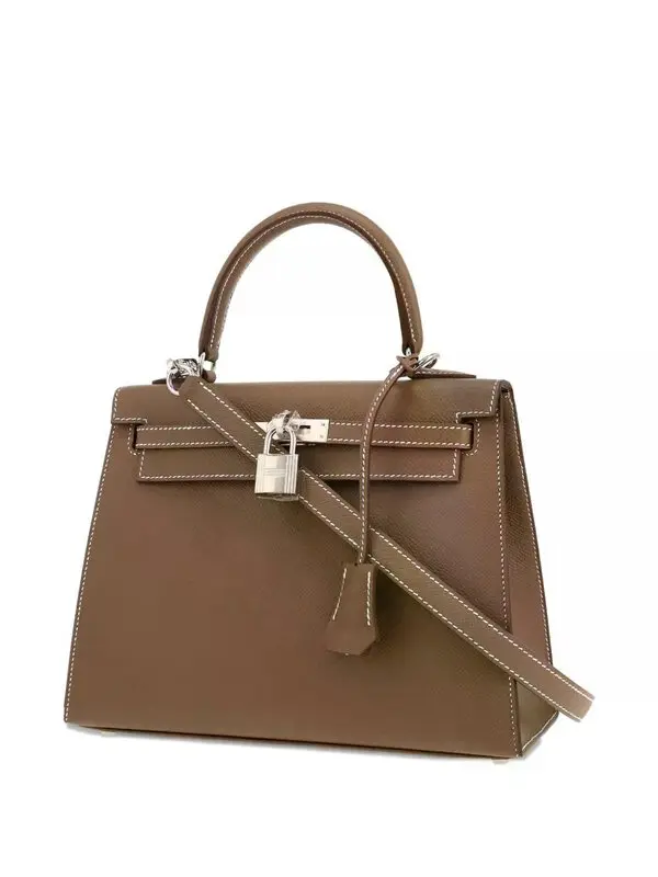Hermès 2025 Kelly 25 Leather Tote - Brown