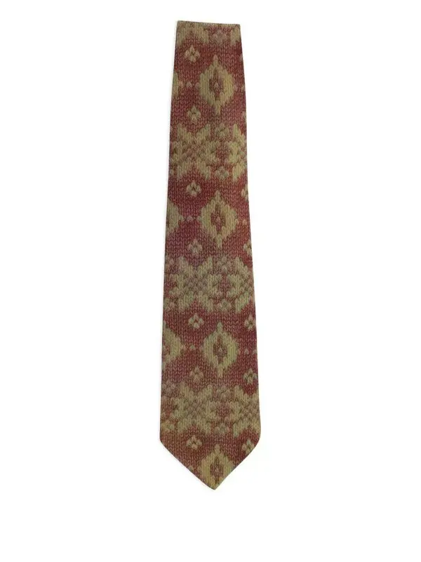 Giorgio Armani Geometric-print Tie - Brown
