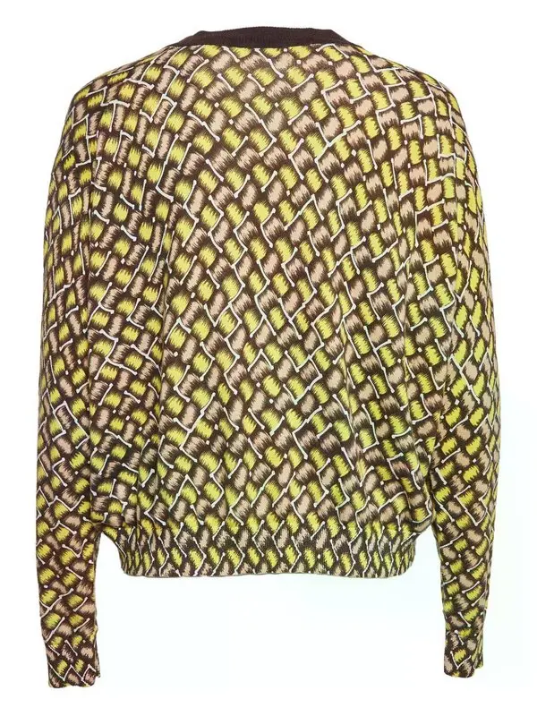 Kenzo V-neck Geometric Pattern Sweater