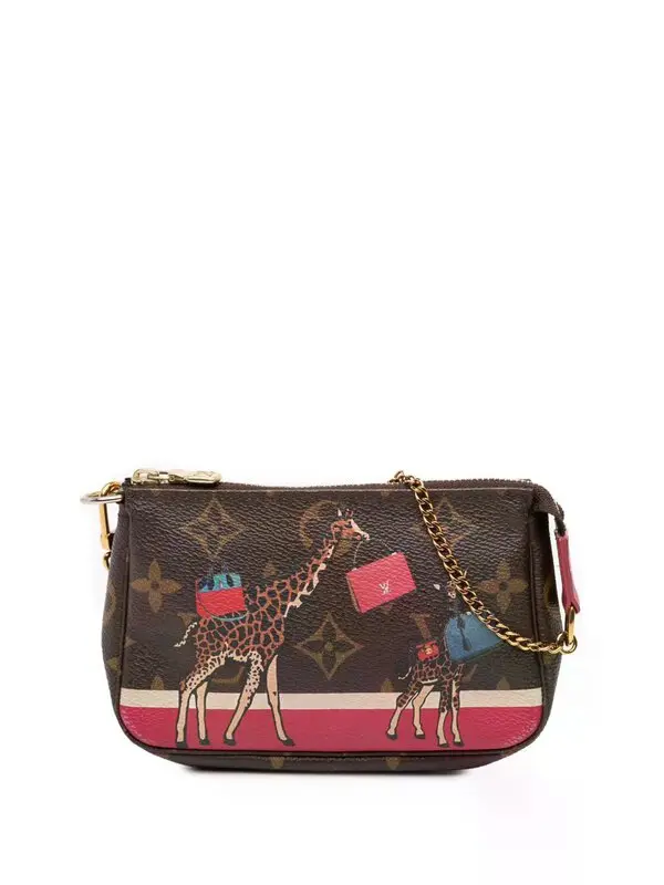 LOUIS VUITTON 2017 Monogram Giraffe Christmas Mini Pochette Accessoires