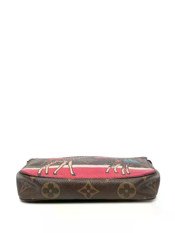 LOUIS VUITTON 2017 Monogram Giraffe Christmas Mini Pochette Accessoires