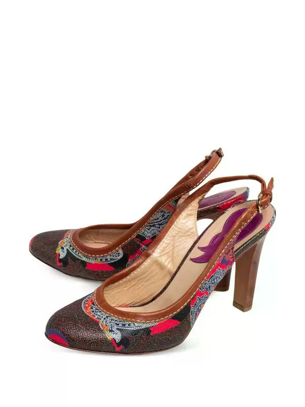 Etro Paisley-print Slingback Pumps