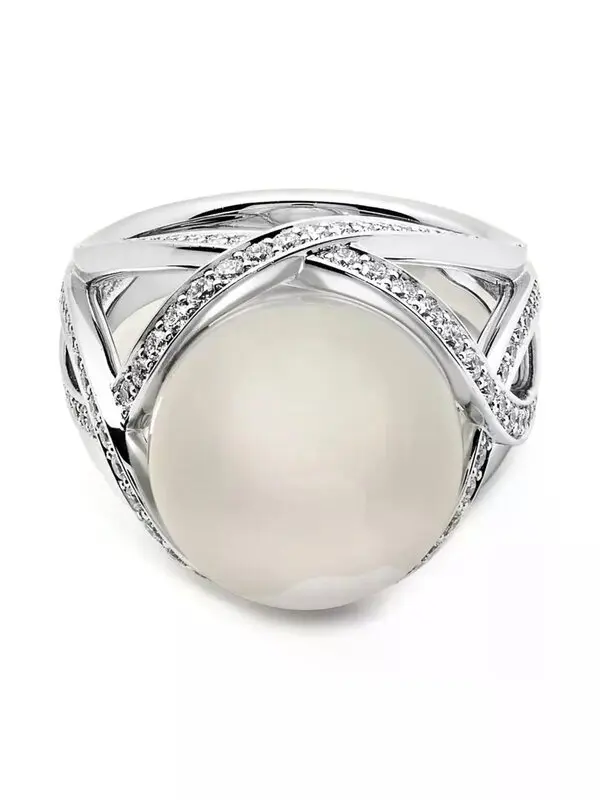 Mikimoto 18k Gold Pearl And Diamond Ring - White