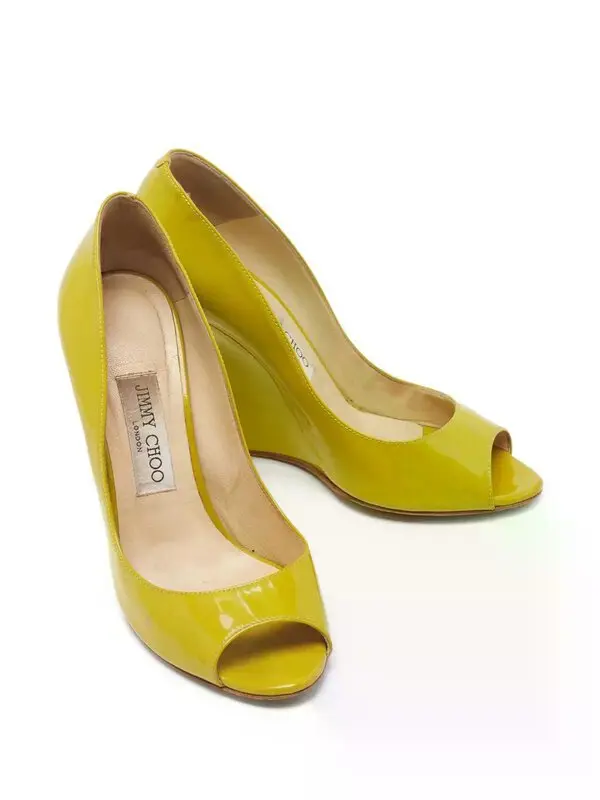 JIMMY CHOO 110mm Patent-leather Sandals - Yellow