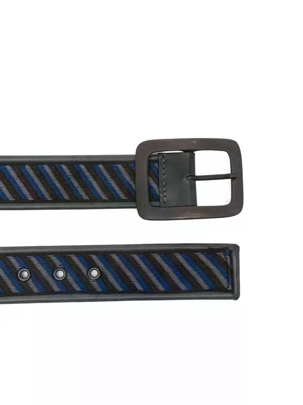 ROMEO GIGLI 1990s Striped Belt - Black