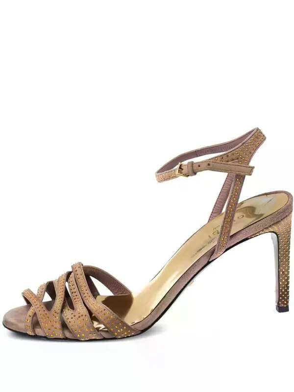 Gucci 85mm Rhinestone-embellished Sandals - Brown