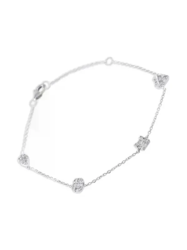 LB EXCLUSIVE 14k White Gold Station Diamond Bracelet - Silver