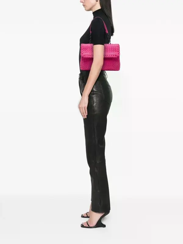 Bottega Veneta Medium Nappa Intrecciato Olimpia Shoulder Bag - Pink