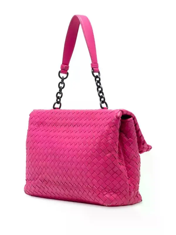Bottega Veneta Medium Nappa Intrecciato Olimpia Shoulder Bag - Pink