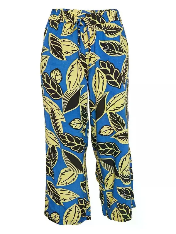 Moschino Leaf Print Rayon Trousers