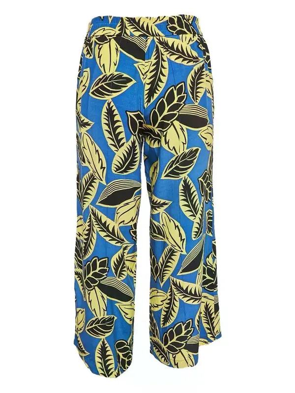Moschino Leaf Print Rayon Trousers