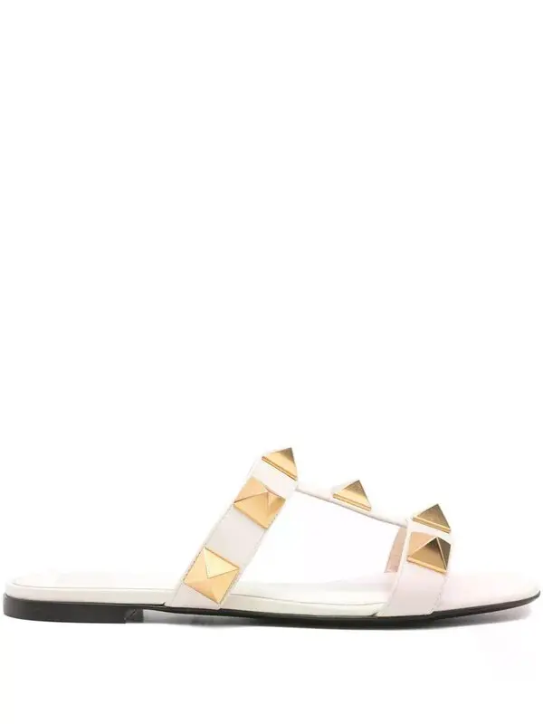 Valentino Garavani Studded Roman Stud Sandals - Neutrals